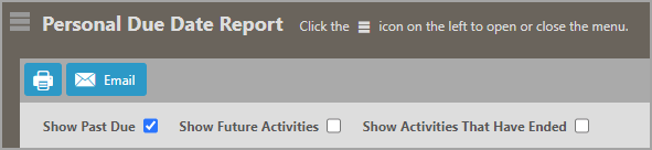 Personal Due Date Report