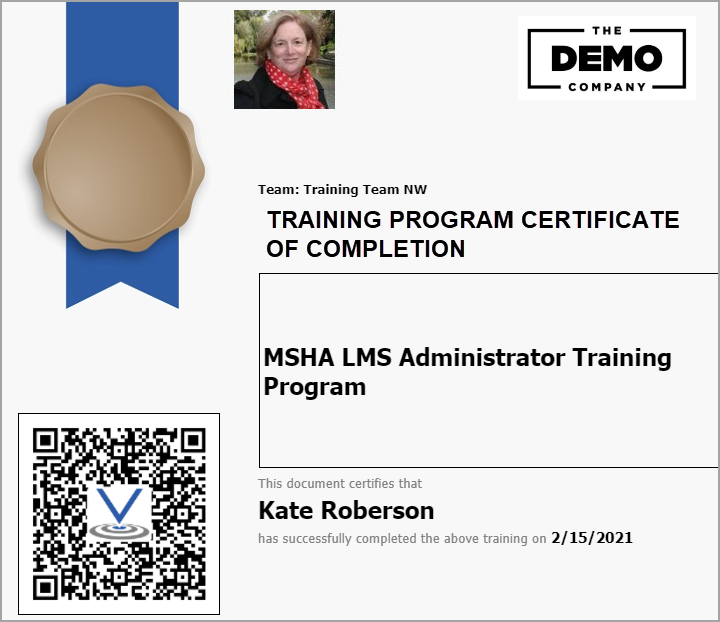 Training Program Certificate Report