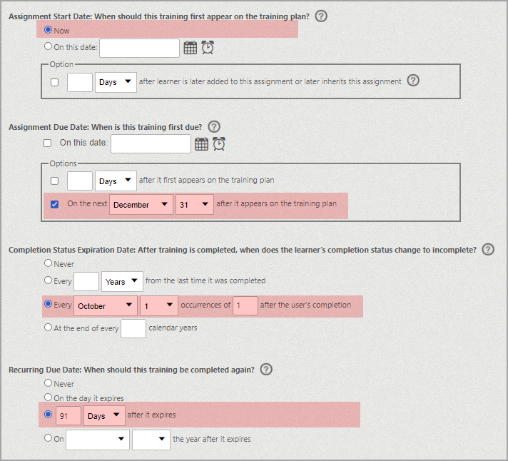 Assign Training: Examples of Basic and Advanced Assignments