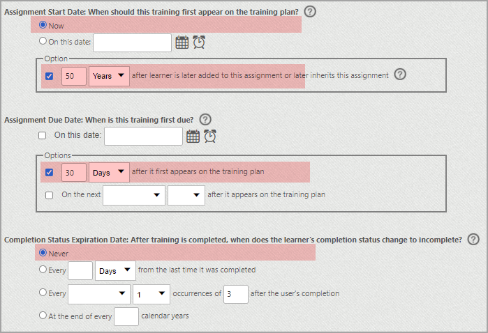 Assign Training: Examples of Basic and Advanced Assignments