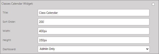 Administration Tab: Dashboard