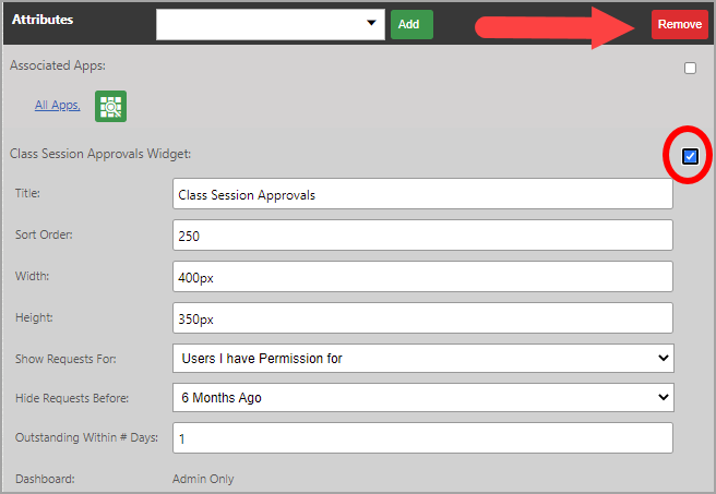 Administration Tab: Dashboard