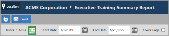 Executive Training Summary Report