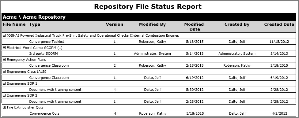 Repository File Status Report
