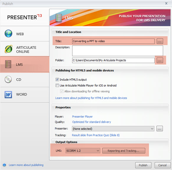 Cbts Publishing Powerpoint Presentations In Articulate Presenter 13