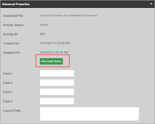 Advanced Properties and Audit History