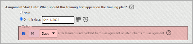 Assign Training: Advanced Scheduling