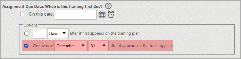 Assign Training: Inheritance Options