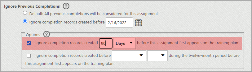 Assign Training: Inheritance Options