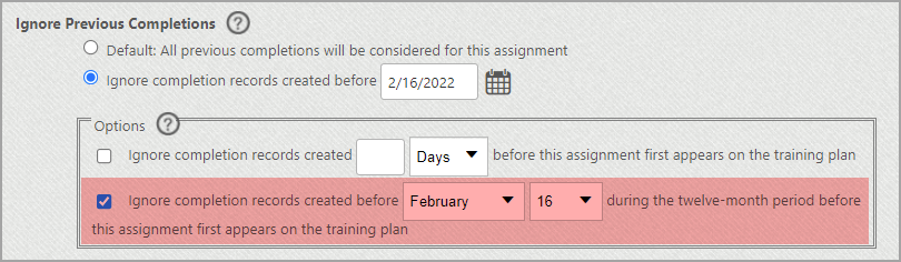 Assign Training: Inheritance Options